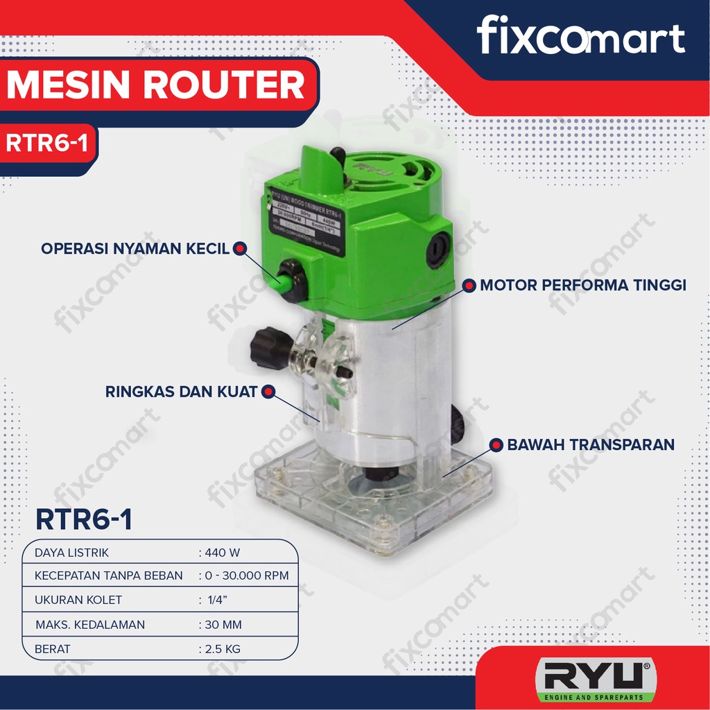 Jual Ryu Rtr 6-1 / Ryu Mesin Router Kayu / Mesin Profil 440 W | Shopee ...