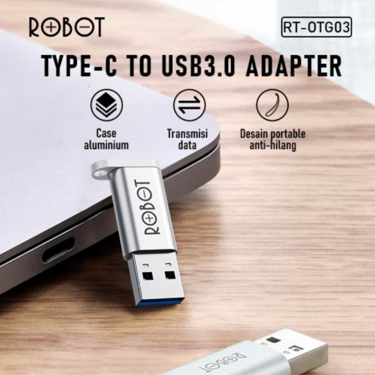 Jual ROBOT RT-OTG03 USB 3.0 to Type-C Small & Portable OTG Adapter ...