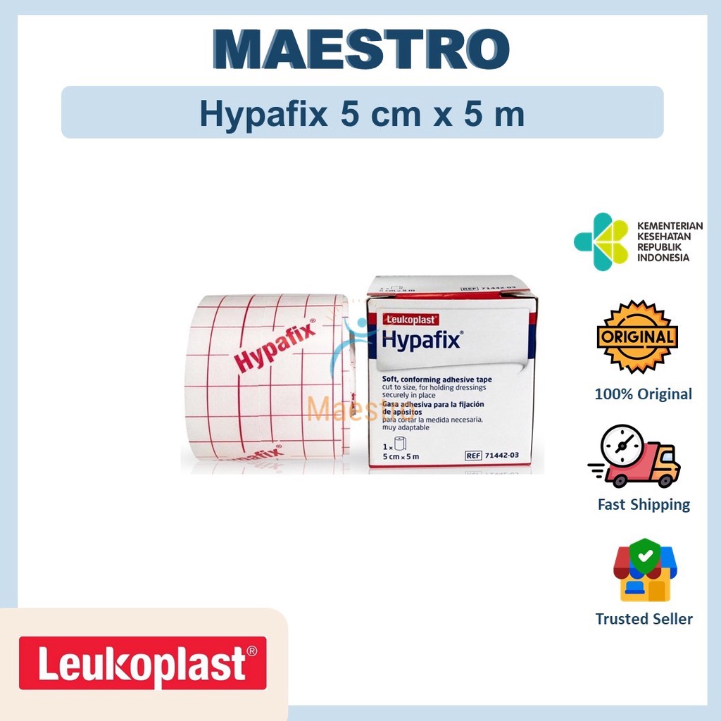 Jual Leukoplast Hypafix 5cm x 5m 5x5 Plester Luka Adhesive Tape BSN 5 x ...