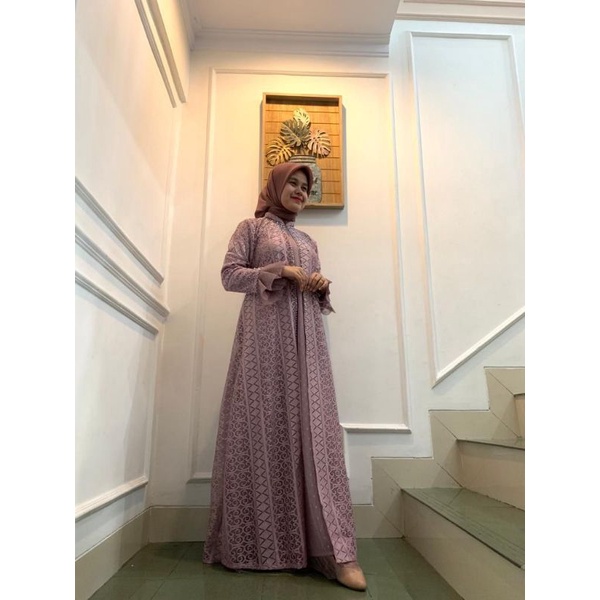 Jual gamis kebaya outer/gamis brukat tille outer/gamis tille/gamis ...