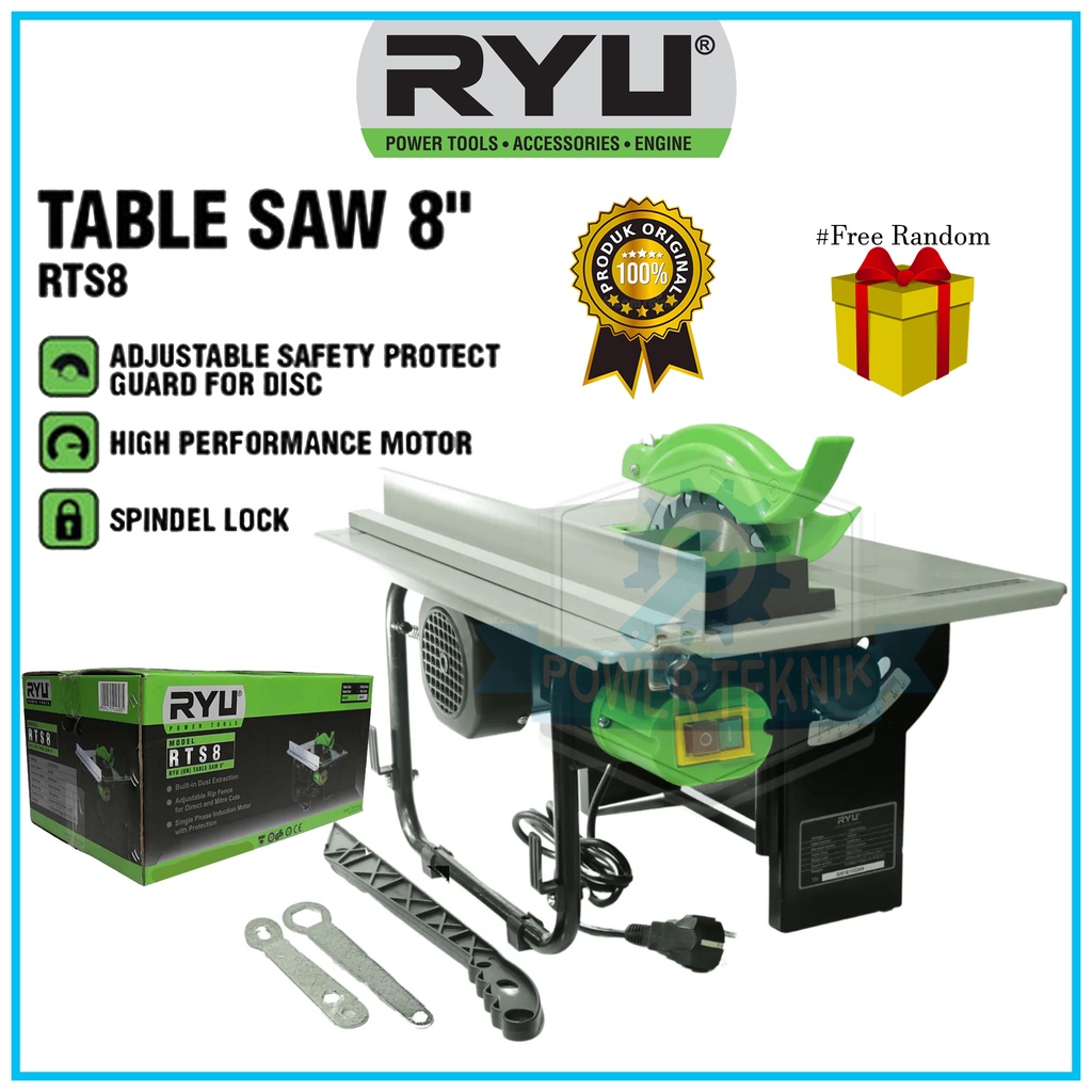 Jual Table Saw 8 Inch RYU RTS 8 Mesin Gergaji Kayu Meja 8" RTS8 ...