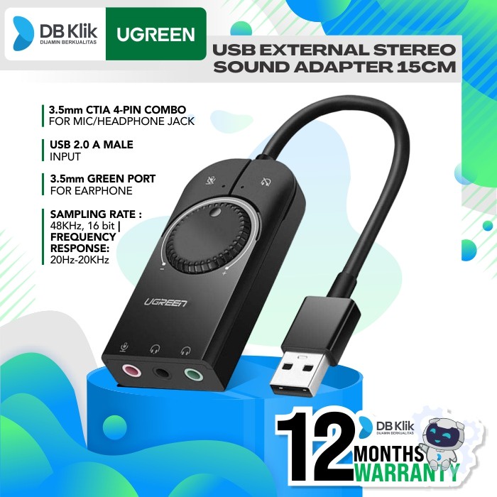 Jual Sound Adapter Stereo UGreen Kabel USB (40964) - Soundcard UGREEN ...