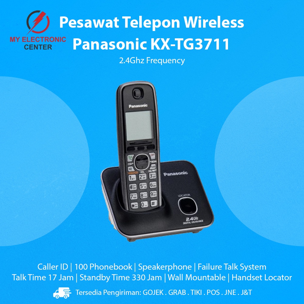 Jual Telepon Wireless Cordless Panasonic KX-TG3711 Telephone Rumah ...