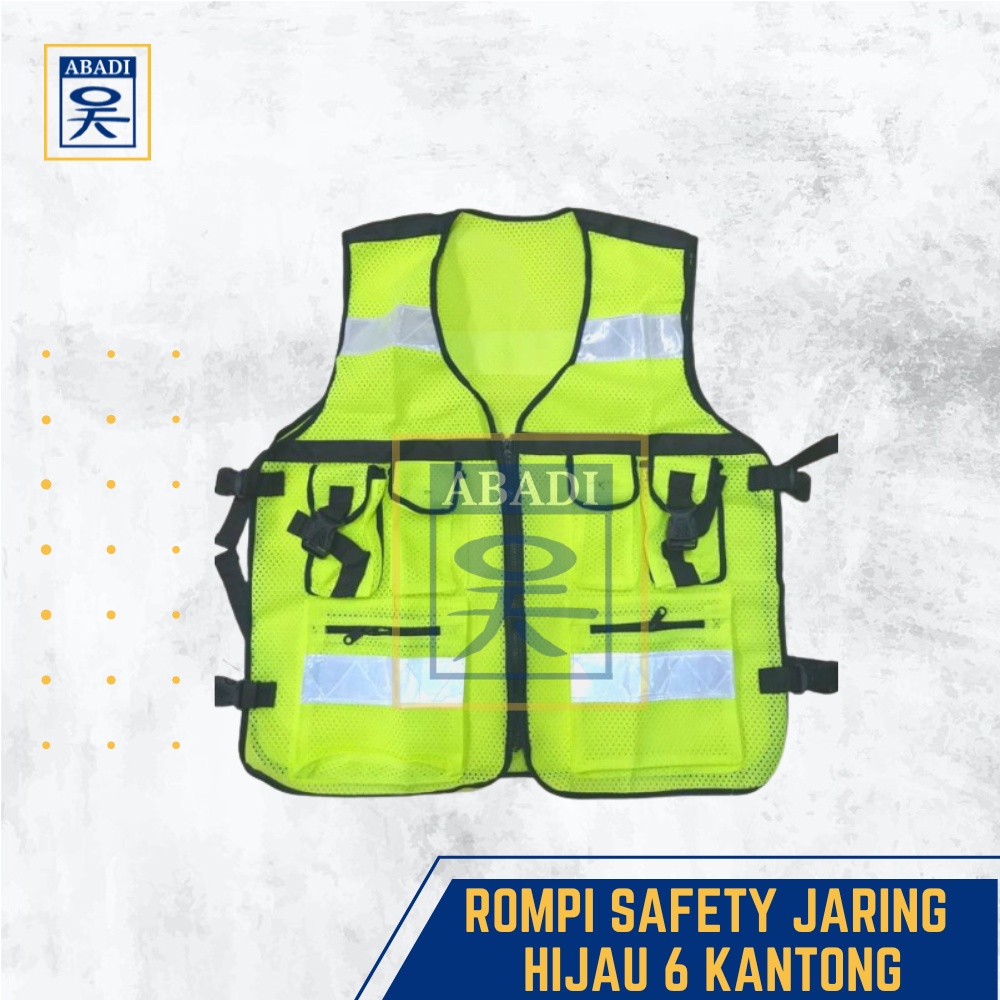 Jual ROMPI SAFETY JARING HIJAU 6 KANTONG | Shopee Indonesia