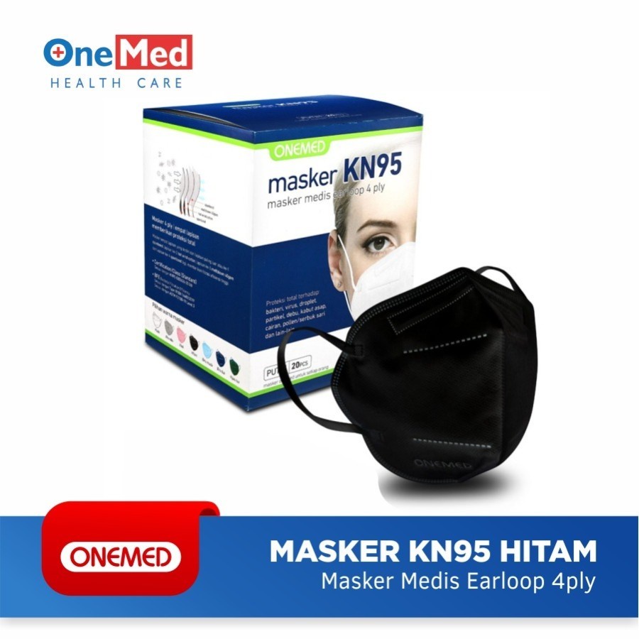 Jual Masker Karet KN95 OneMed 4ply Box isi 20pcs - Hitam OB | Shopee ...