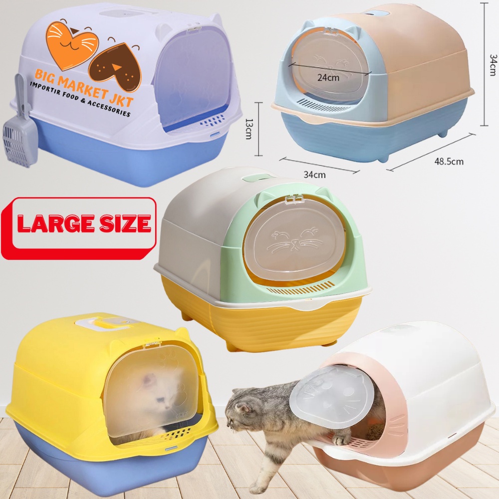 Jual Cat Litter Box Kucing Tertutup Lucu – Kotak Pasir Kucing dengan ...