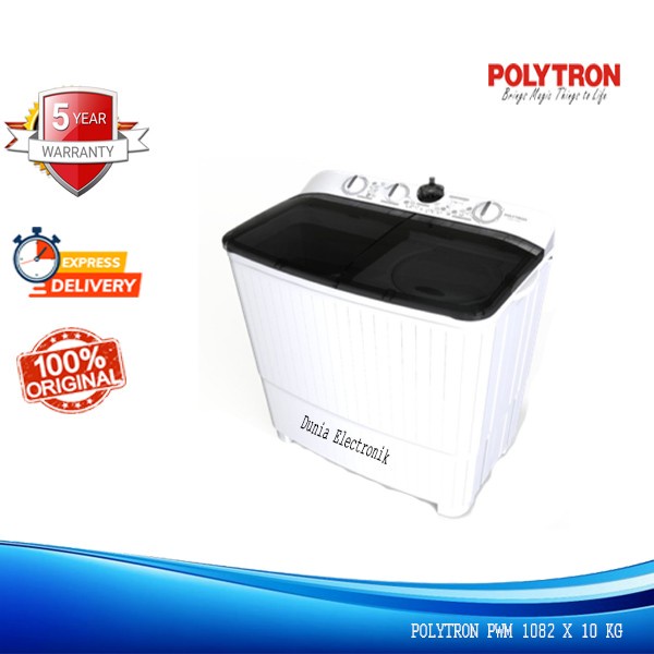 Jual POLYTRON Mesin Cuci 2 Tabung 10 KG PWM 1082 X Low Watt Hijab ...