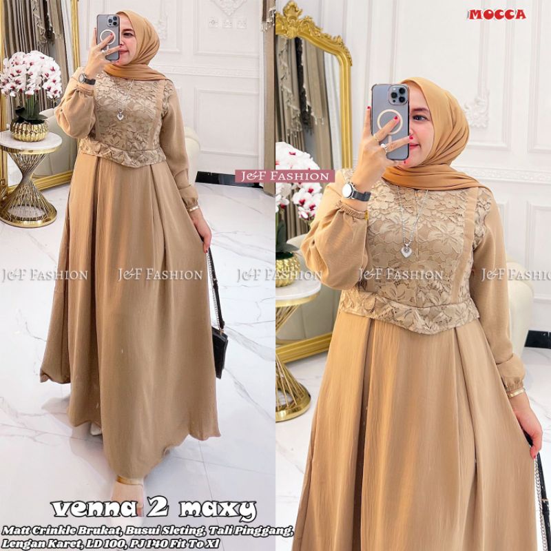 Jual Gamis Airflow Crinkle Premium Murah/Venna Maxy/Premium/Baju Terusan Mayung/Busana Muslim ...