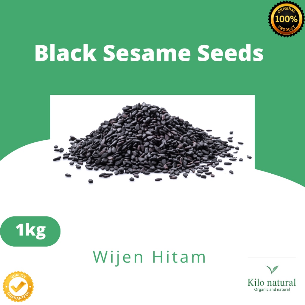 Jual Biji Wijen Hitam Mentah Super Premium 1kg / Raw Black Sesame Seed ...