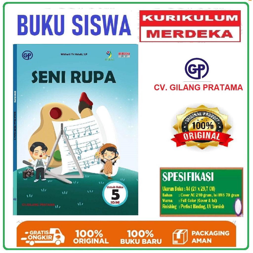 Jual Buku Siswa Seni Rupa Kelas V SD / MI Kurikulum Merdeka - Penerbit Gilang Pratama | Shopee ...