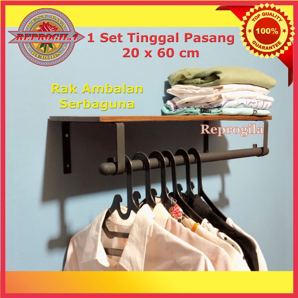Jual Rak dinding minimalis serbaguna / Rak dinding gantung baju / Rak ...