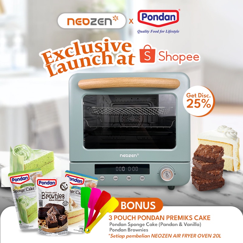 Jual Neozen Air Fryer Oven - Low Watt 20 Liter - GREEN TOSCA | Shopee ...