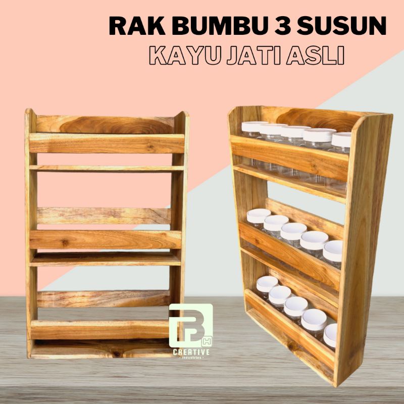 Jual Rak Bumbu Dinding Dapur Rak Penyimpanan Bumbu Dapur 3 Tingkat ...