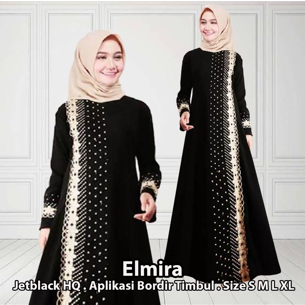 Jual [ Terlaris ] Gamis Arab Hitam Modern Gamis Abaya Arabian Wanita ...