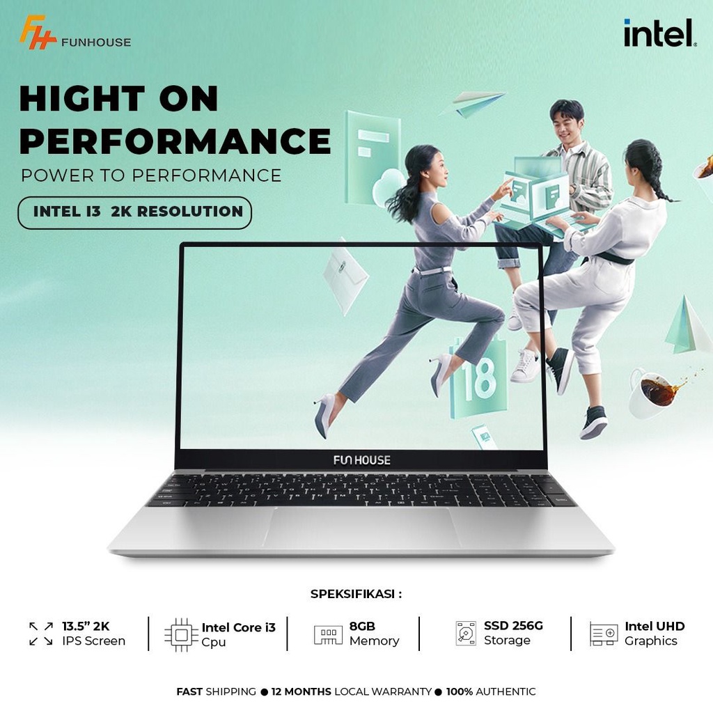 Jual Laptop Funhouse 10th i3 10110U 8G 256G SSD Student Lapto 2K HD IPS Notebook 13.5 inche ...