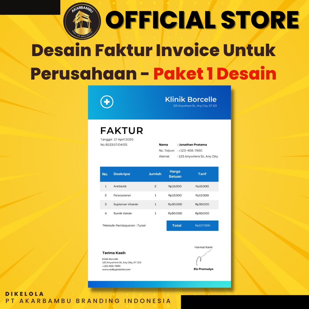 Jual Layanan Desain - Faktur Invoice Untuk Perusahaan - Paket 1 Desain ...