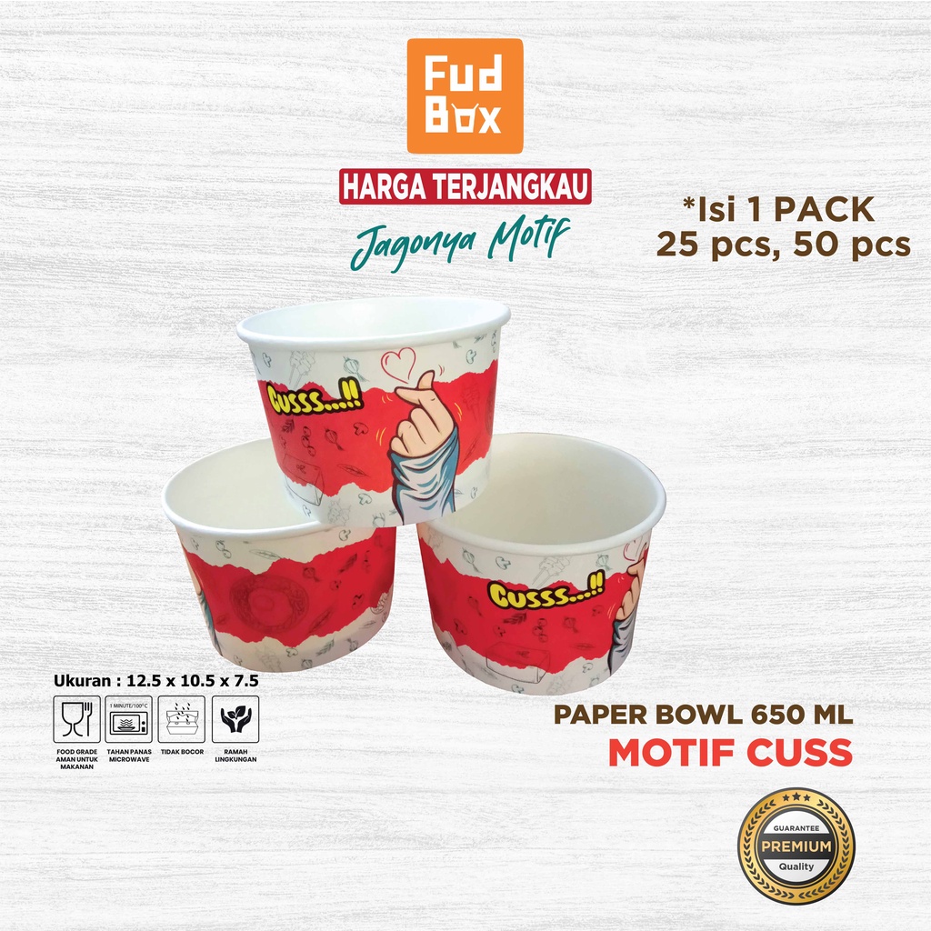 Jual Paper Bowl 650 ml + Tutup | Paper Rice Bowl Mangkok Kertas Motif ...
