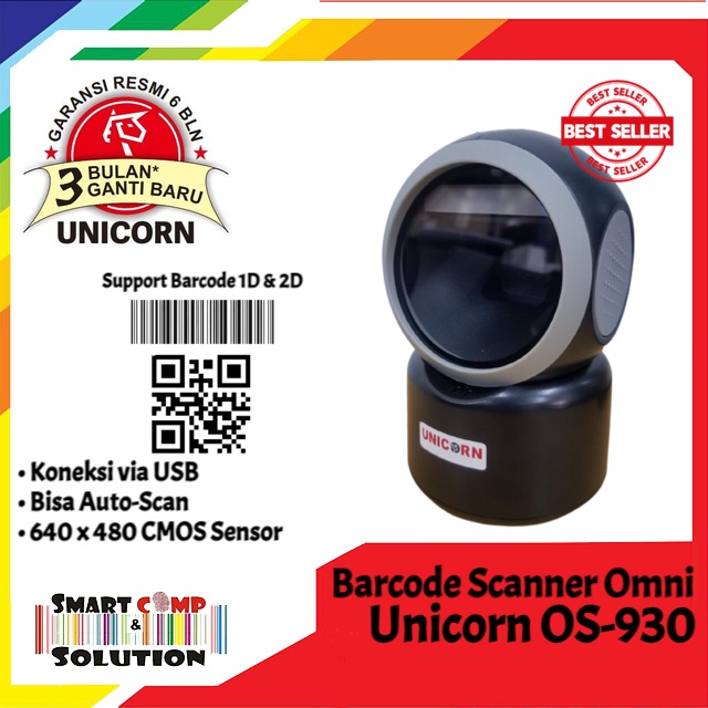 Jual Barcode scanner USB 2D QRcode omni Unicorn OS930 Setara Honeywel ...