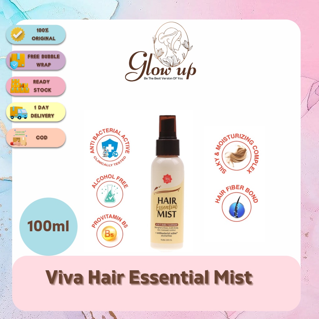 Jual GLOWUP Viva Hair Essential Mist - 100 ml (with Pro Vit B5, Silky ...