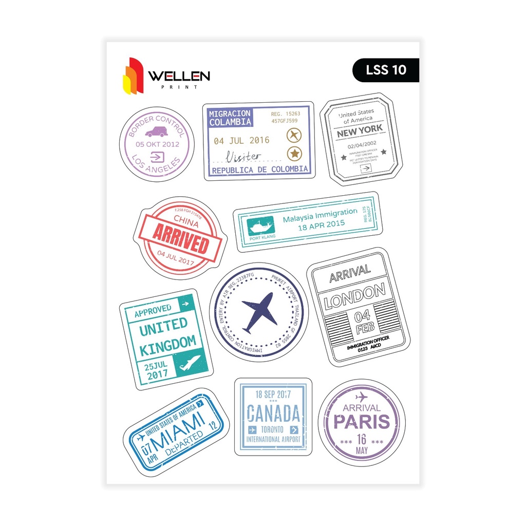 Jual WELLEN PRINT - Sticker Set Koper / Print Sticker Koper Travel ...