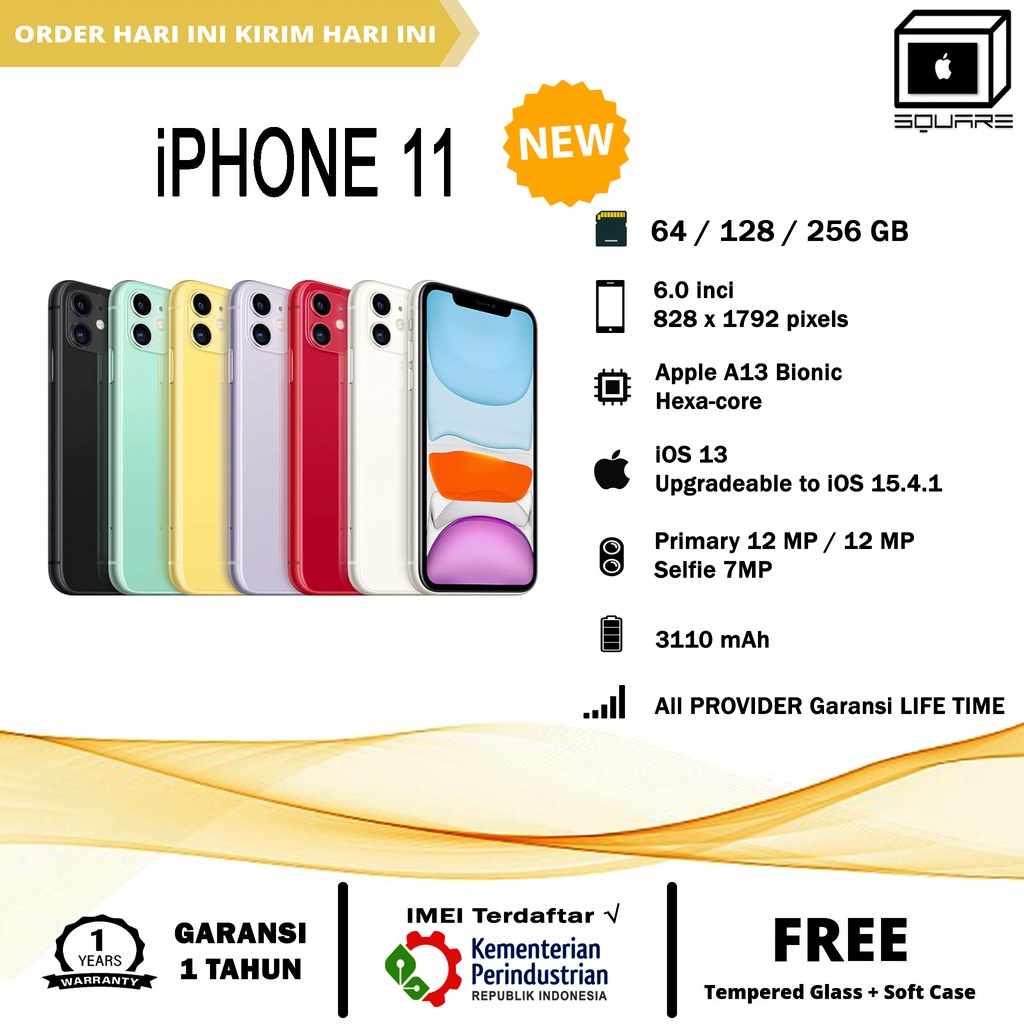 Jual IP 11 DUAL SIM 64GB 128GB 256GB NEW GARANSI TOKO 1 TAHUN ALL ...