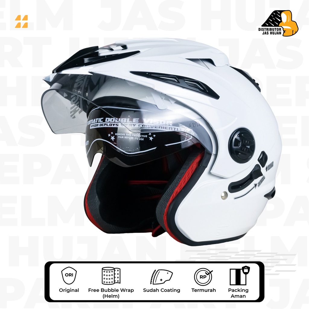 Jual PROMO LEBARAN Helm Dewasa RN Double Visor Solid Original | Shopee ...