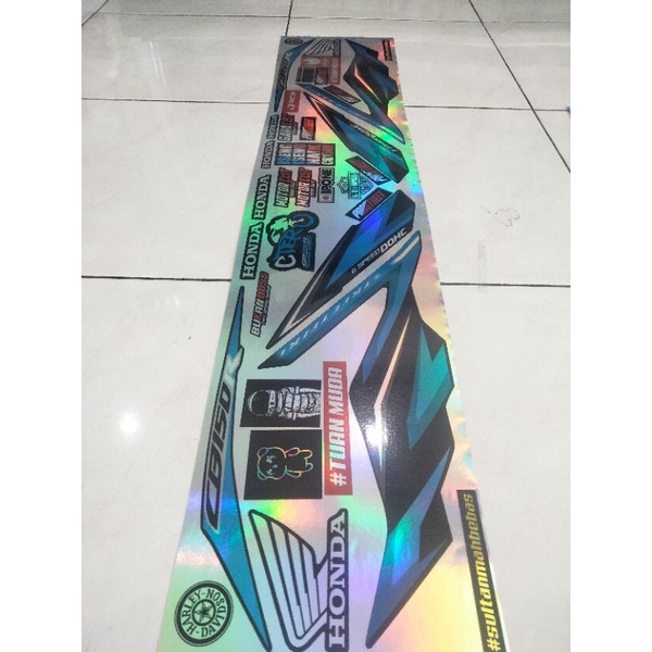Jual stiker striping honda CB150R 2019 warna biru relaxa cerah | Shopee ...