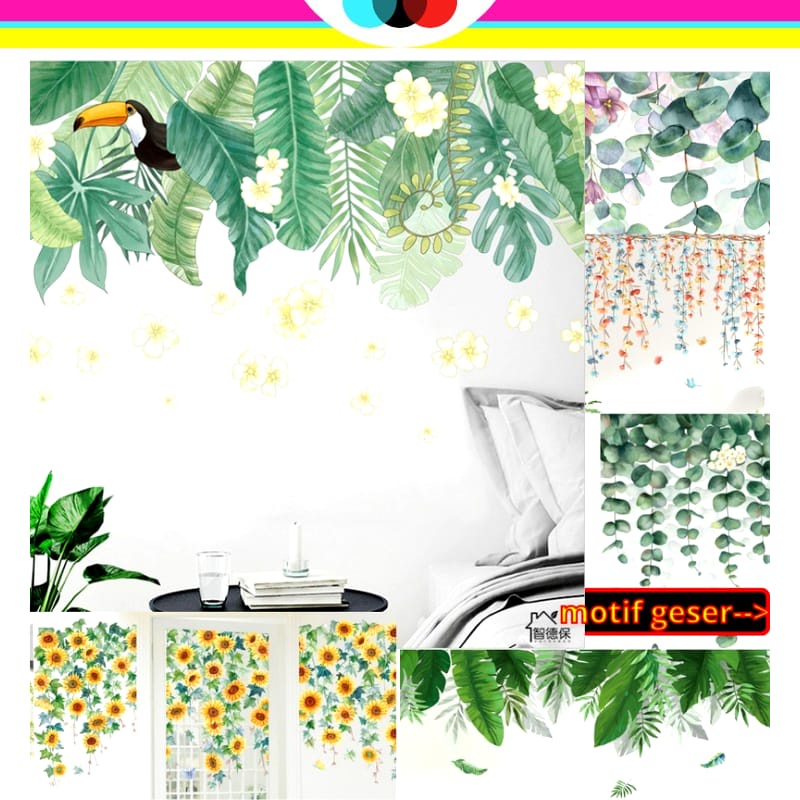 Jual WALLPAPER STICKER DAUN HIJAU WALL STIKER SETIKER STICKER DINDING ...