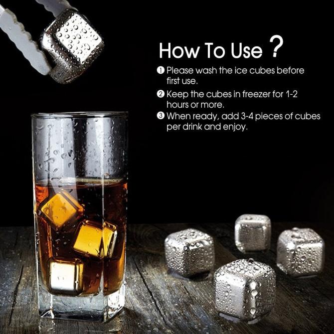 Jual Es Batu Stainless Steel ice cube Food Grade cubes reusable pakai ...