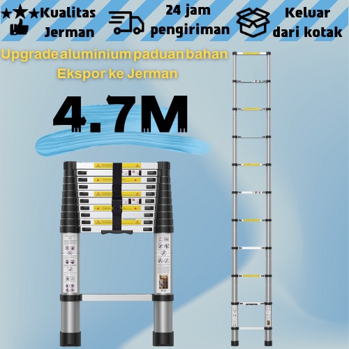 Jual Tangga Lipat Aluminium Teleskopik Single Telescopic Ladder 15.5FT ...