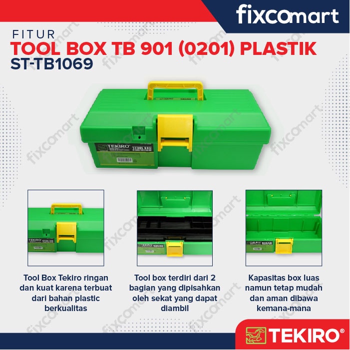 Jual Tekiro Tool Box Plastik 0201 / Tempat Perkakas / Kotak Perkakas | Shopee Indonesia