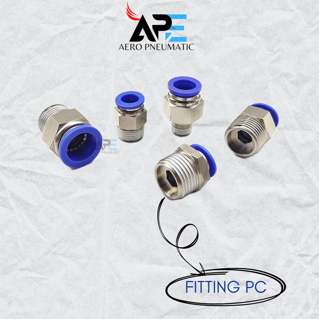 Jual PC 12 FITTING SELANG 12MM PUSH IN PNEUMATIC LURUS / STRAIGHT PC-12 ...