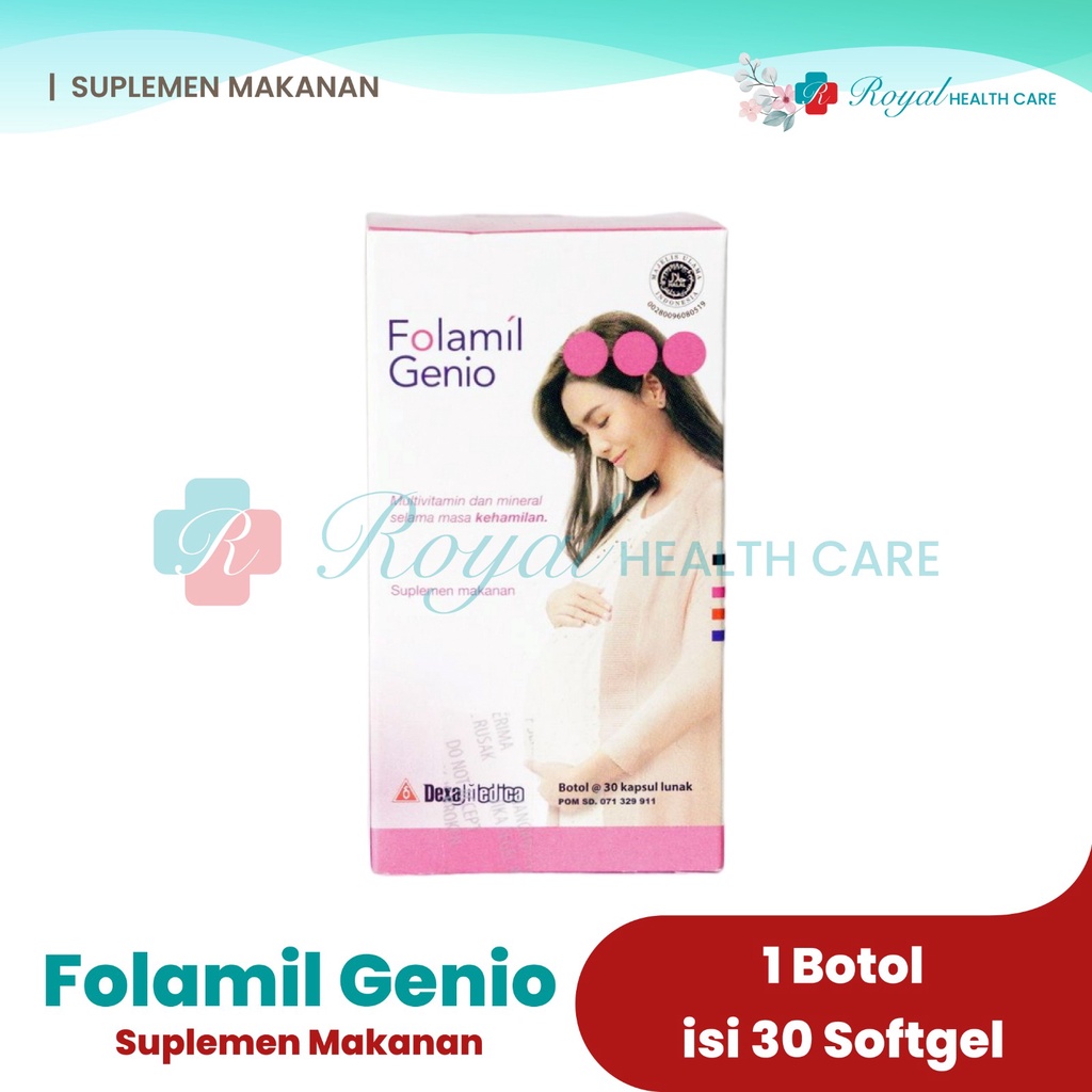 Jual FOLAMIL GENIO 30 KAPSUL Suplemen Multivitamin Untuk Ibu Hamil Dan ...