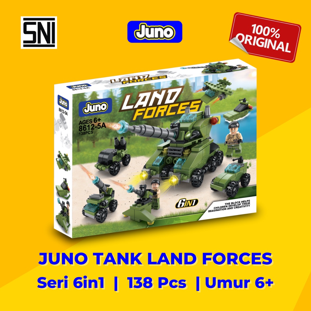 Jual Juno 8612-5A Mainan Balok / Bricks Tank Land Forces 6in1 | Mainan Mobil Tank Tentara ...
