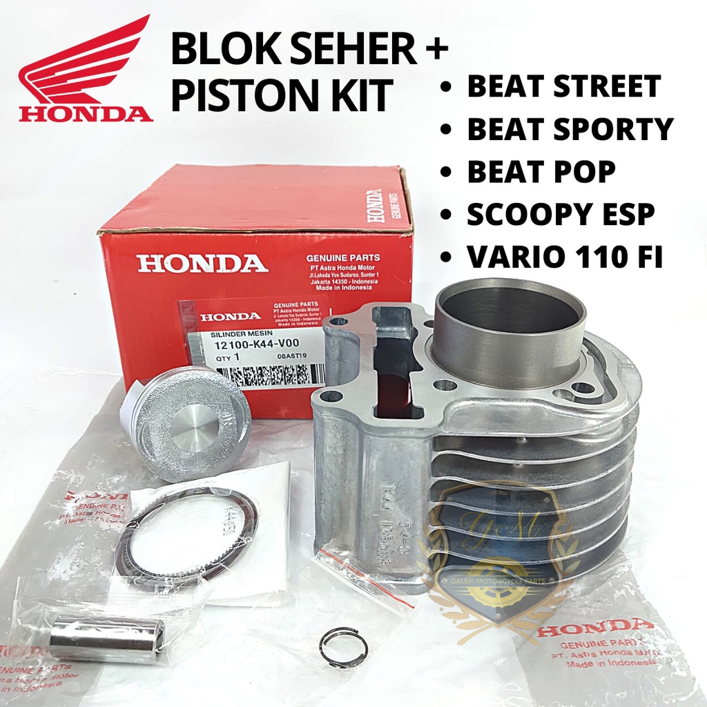 Jual ORIGINAL BLOK SEHER SET KOMPLIT PLUS PISTON KIT HONDA K44 BEAT ESP POP STREET SPORTY SCOOPY ...