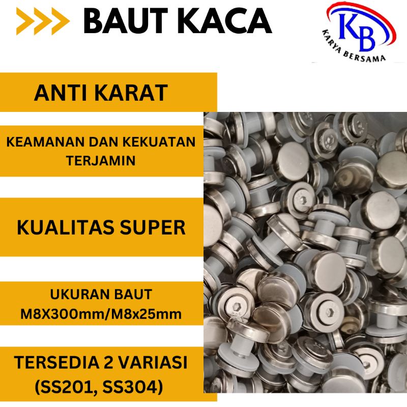 Jual Baut Penjepit Kaca Tiang Railing Tangga stainless steel | Shopee ...