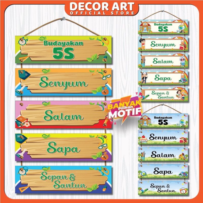Jual DecorArt 50x30 Cm - Dekorasi 5 Susun Tema Sekolah Kelas 5S Tipe Gantung Tali (Kd: SSO ...