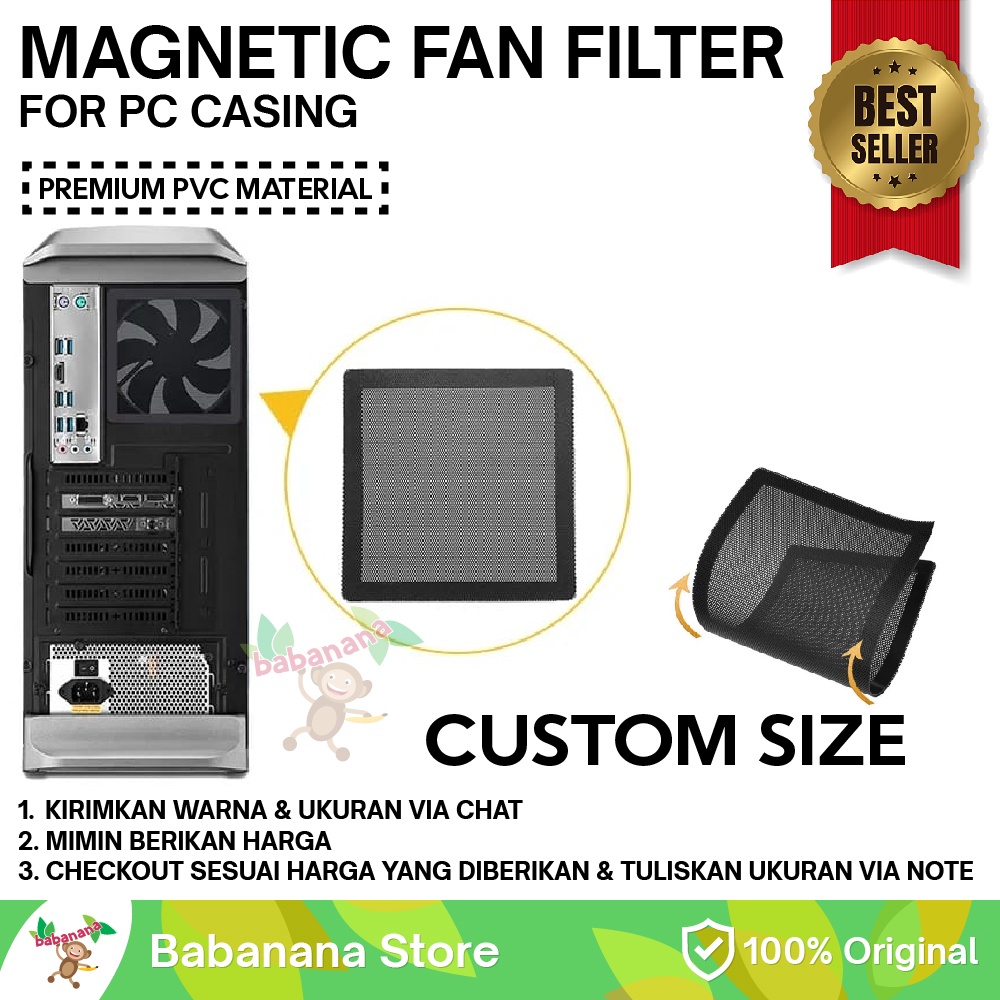 Jual Custom Magnetic Pc Fan Dust Filter Debu Kipas Magnet Casing DIY ...