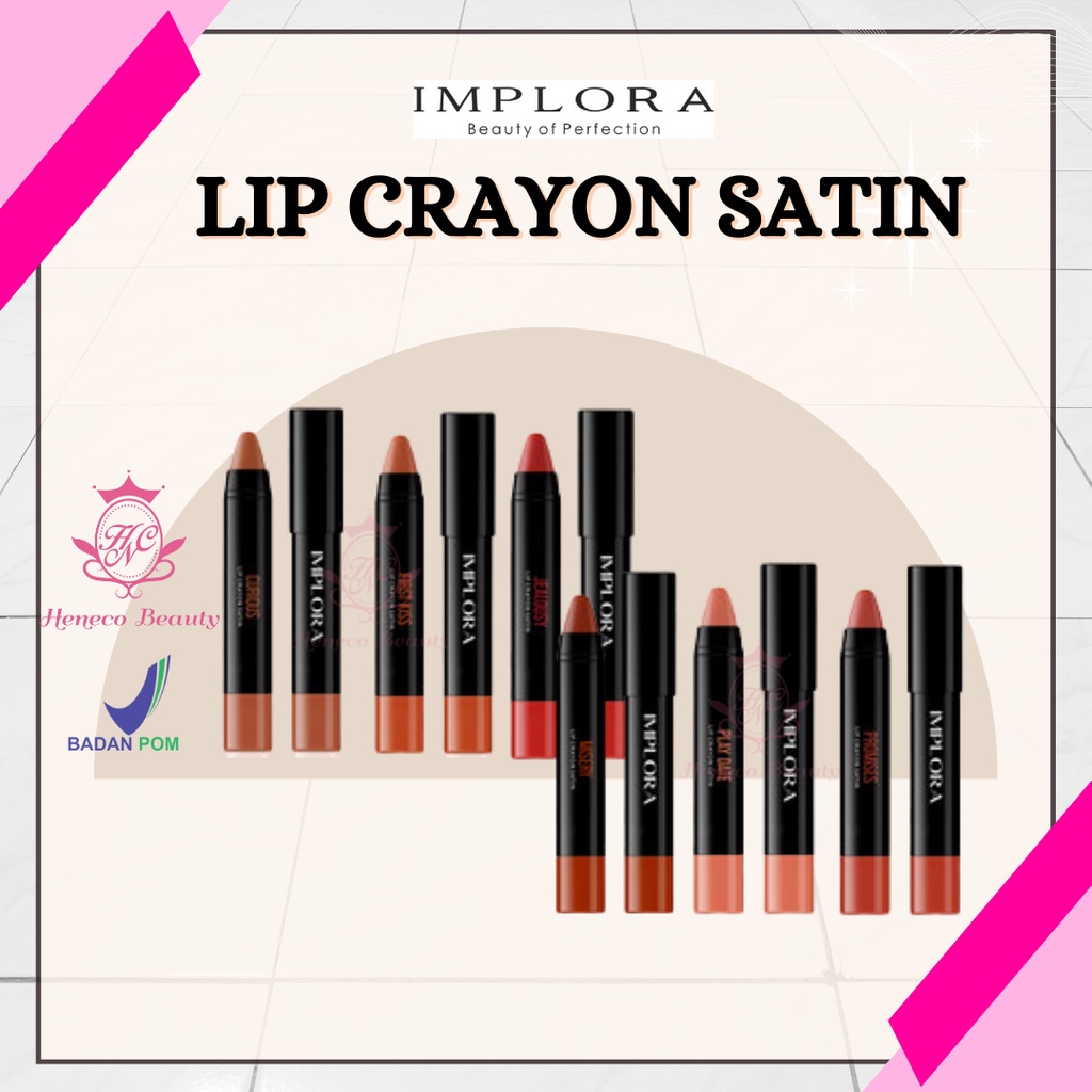 Jual IMPLORA Lip Crayon Satin 3.5gr \ Lipstick \ Lip Cream \ Lipcream ...