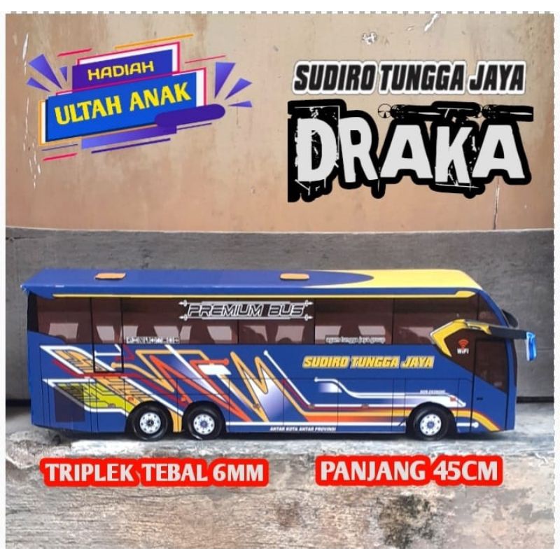 Jual Miniatur Bus PO.STJ DRAKA Full 12 Lampu Led Nyala Terang | Shopee ...