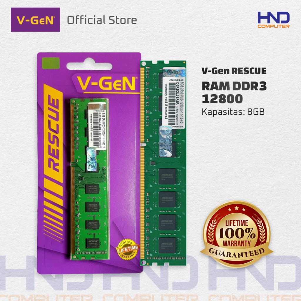 Jual RAM DDR3 V-GeN RESCUE 8GB PC12800/1600Mhz LongDimm (Memory PC VGEN ...