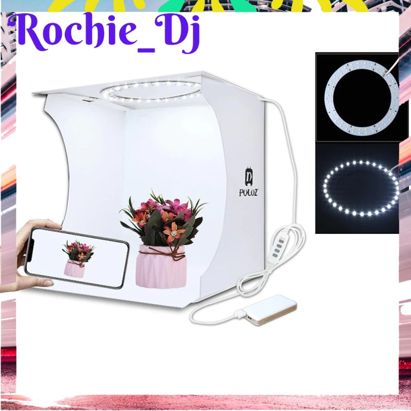 Jual PHOTO STUDIO MINI SOFTBOX RING LIGHT WITH 6 BACKDROP 20 X 20 CM ...