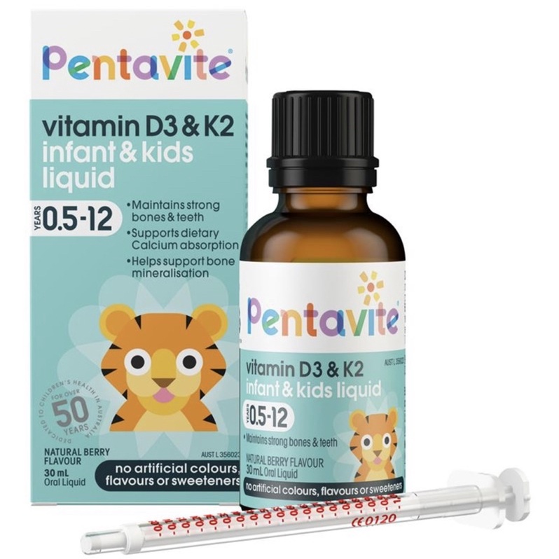 Jual Pentavite Vitamin D3 & K2 Kids Liquid 30ml (Exp 06/2026) | Shopee ...