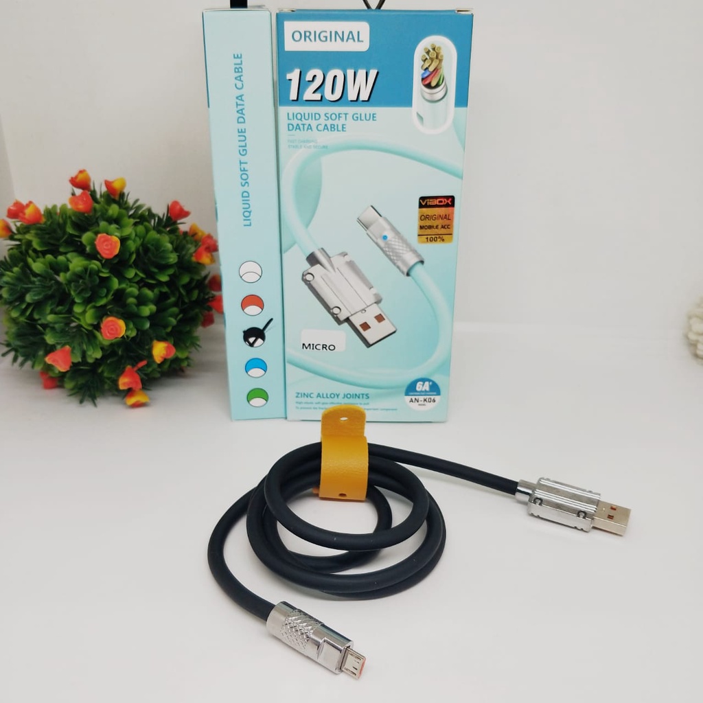 Jual Kabel Data Metal / Charger Micro USB / Type C / Lightning 120W / 6A Bahan Silikon 1 Meter ...