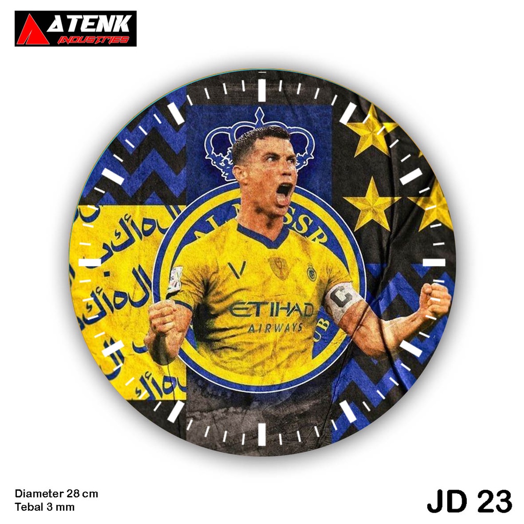 Jual Jam Dinding Costom Gambar Club Sepak Bola (cristiano Ronaldo ...