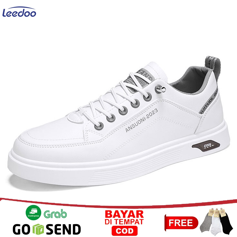 Jual Leedoo Sepatu Sneakers Pria Original Casual Olahraga Sporty LarI Pria Dewasa Shoes Putih ...