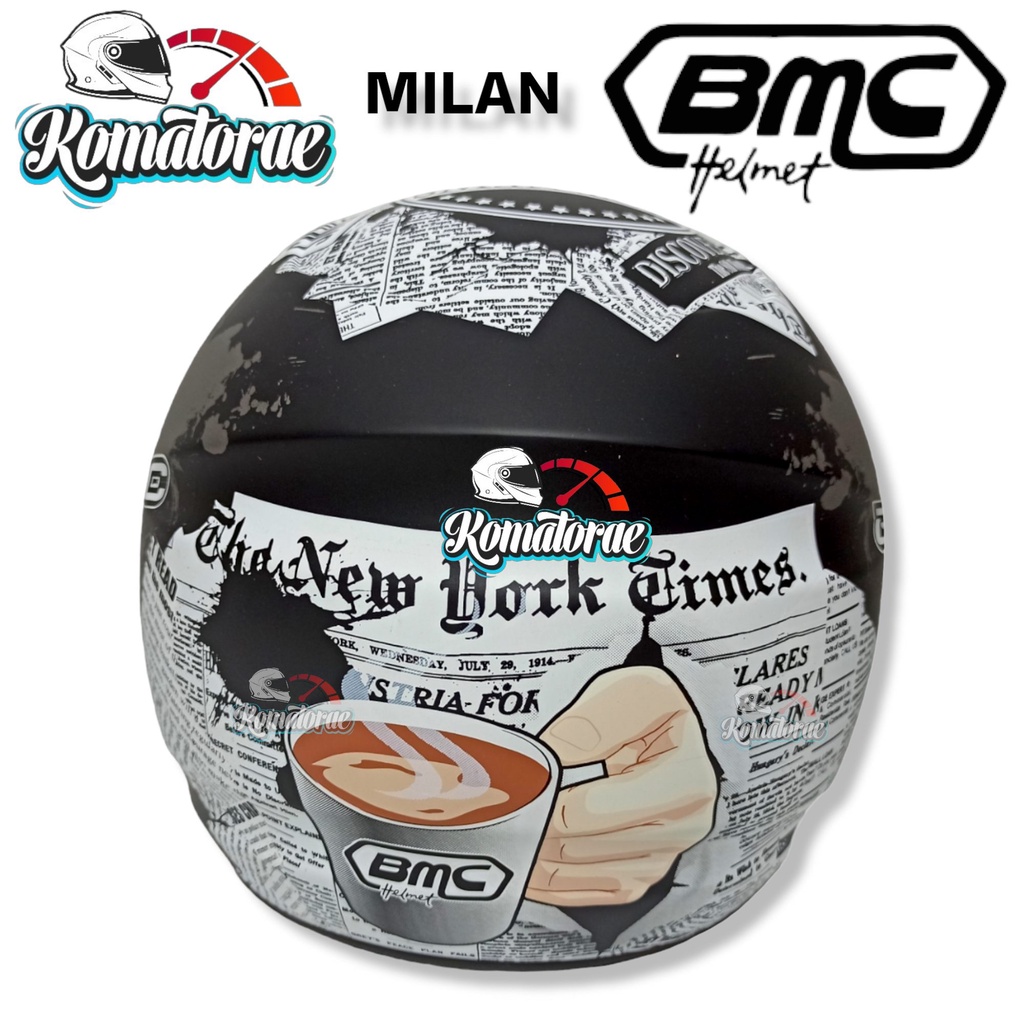 Jual HELM BMC MILAN NEWS BLACK MATT | Shopee Indonesia