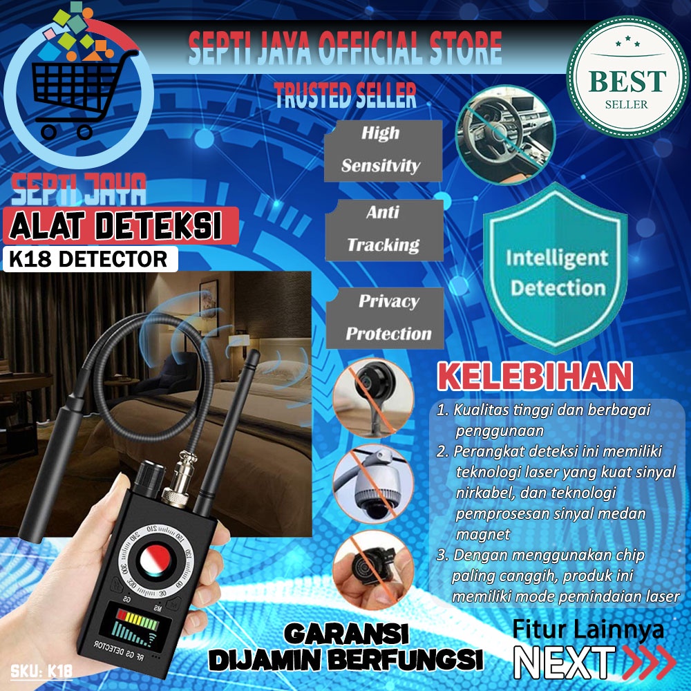 Jual Rf Signal Detector K18 Anti Spy Detector Camera Gsm Audio Bug