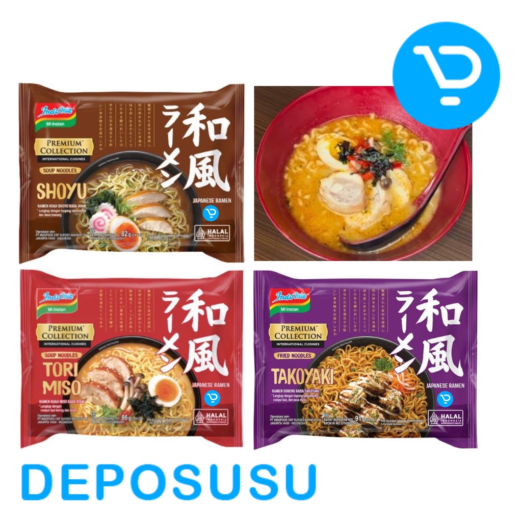 Jual 5pcs - INDOMIE Premium Collection JAPANESE : Takoyaki Shoyu Ramen ...