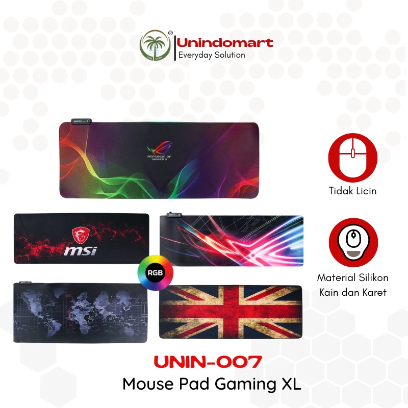 Jual [Unindomart] Mouse Pad Gaming Berbagai Macam Ukuran Deskmat RGB ...